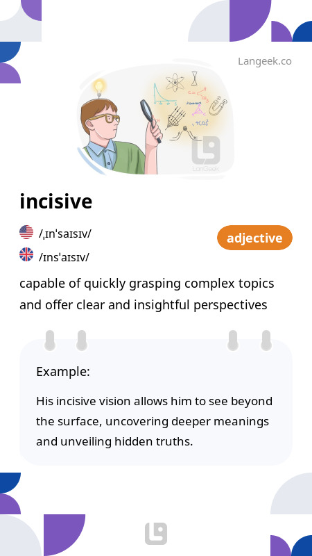 Definition & Meaning of "Incisive" | LanGeek