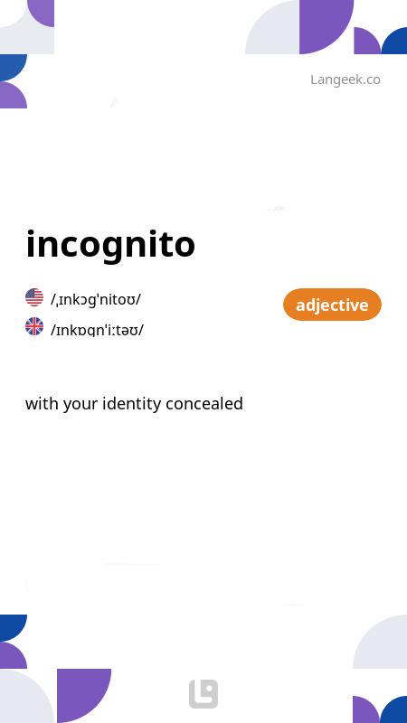 Definition & Meaning of "Incognito" | Picture Dictionary