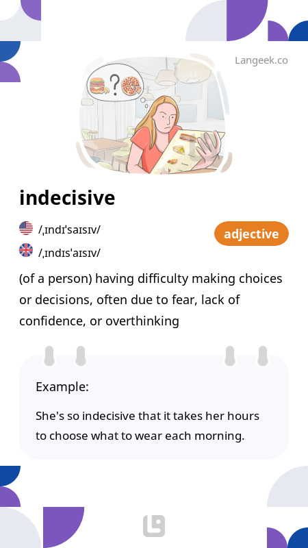 Definition & Meaning of "Indecisive" | Picture Dictionary