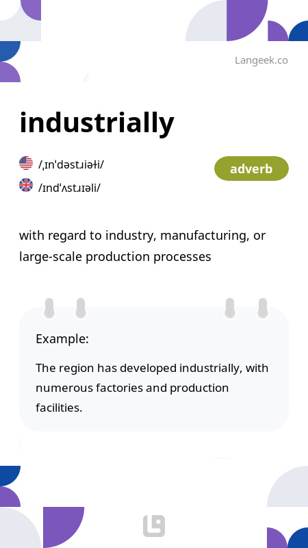 Definition & Meaning of "Industrially" | Picture Dictionary