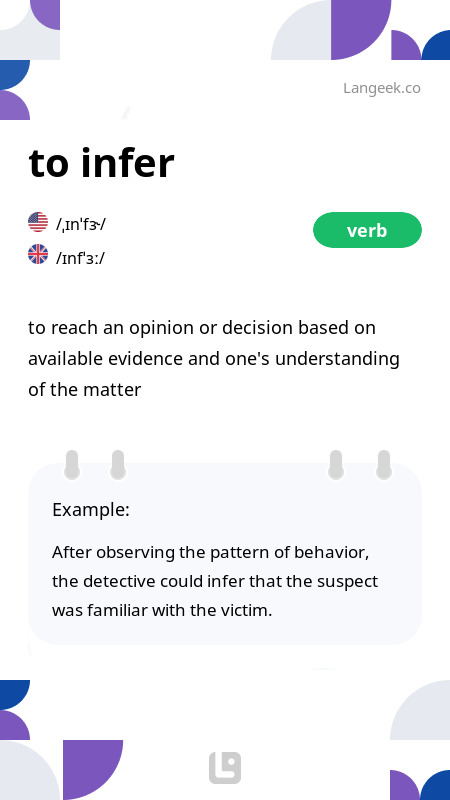 Definition & Meaning of "Infer" | Picture Dictionary