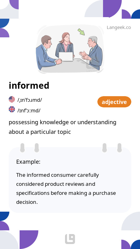 Definition & Meaning of "Informed" | Picture Dictionary