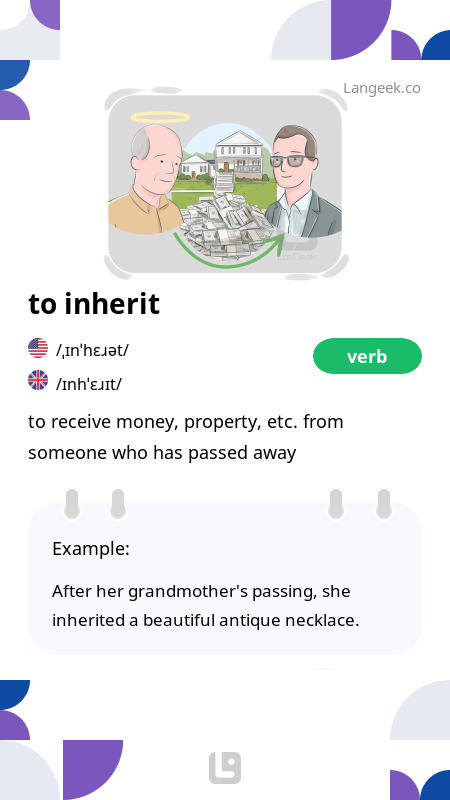 Definition & Meaning of "Inherit" | Picture Dictionary