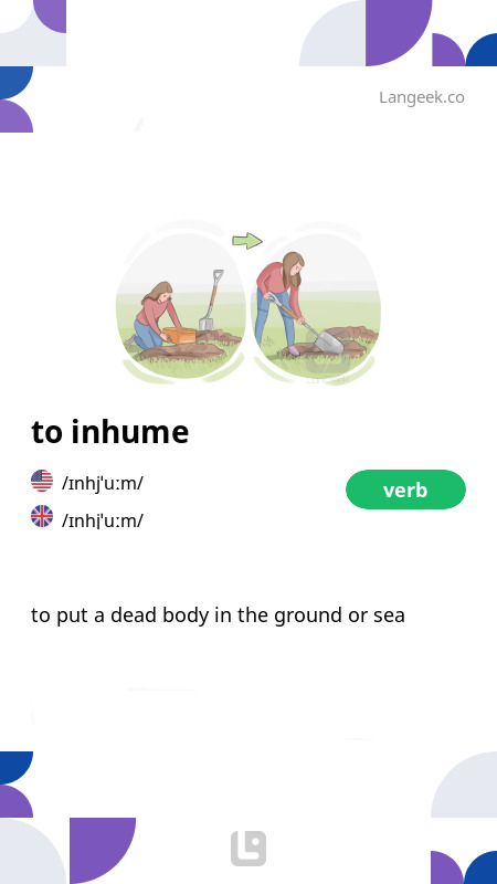 Definition & Meaning of "Inhume" | Picture Dictionary