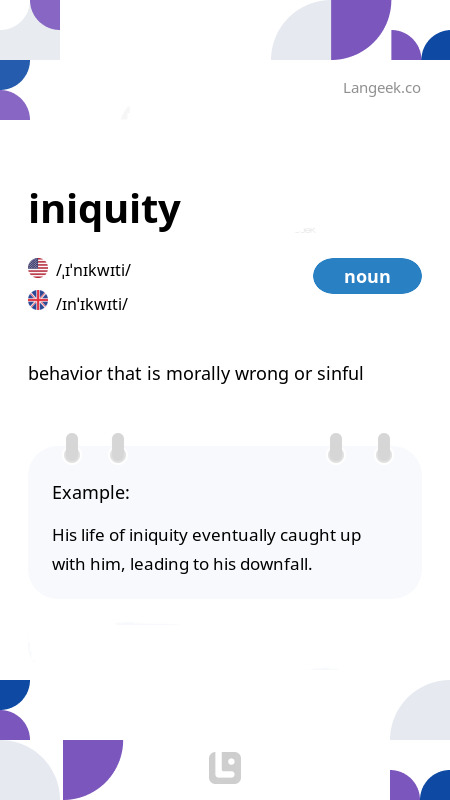 Definition & Meaning of "Iniquity" | Picture Dictionary