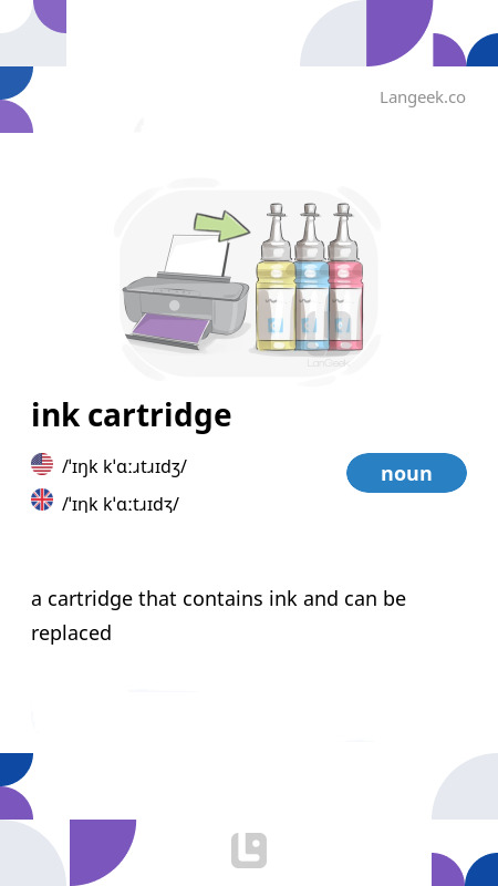 Definition & Meaning of "Ink cartridge" | Picture Dictionary