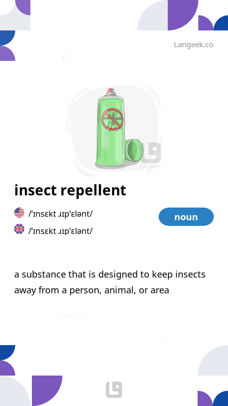 Definition & Meaning of "Insect repellent" | Picture Dictionary