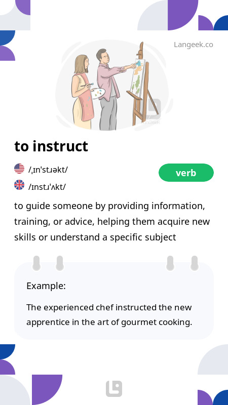 Definition & Meaning of "Instruct" | Picture Dictionary