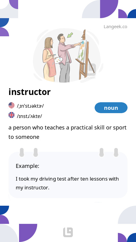 Definition & Meaning of "Instructor" | Picture Dictionary