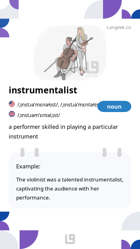 Definition & Meaning of "Instrumentalist" | Picture Dictionary