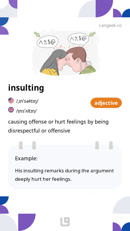 Definition & Meaning of "Insulting" | Picture Dictionary