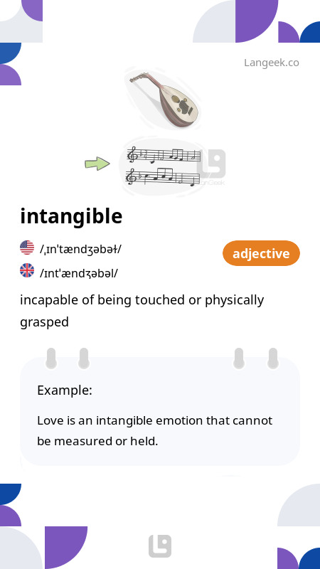 Definition & Meaning of "Intangible" | Picture Dictionary