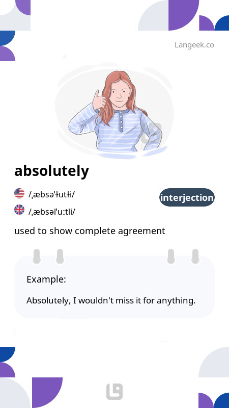 Definition & Meaning of "Absolutely" | Picture Dictionary