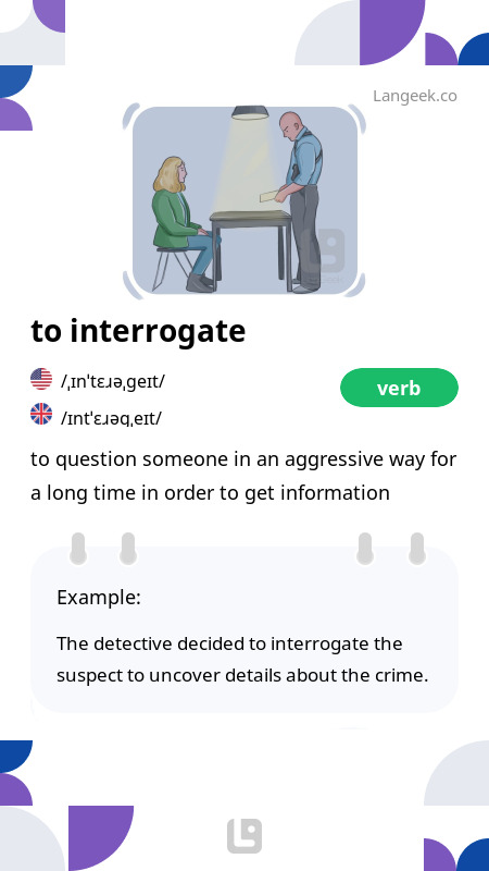 Definition & Meaning of "Interrogate" | Picture Dictionary