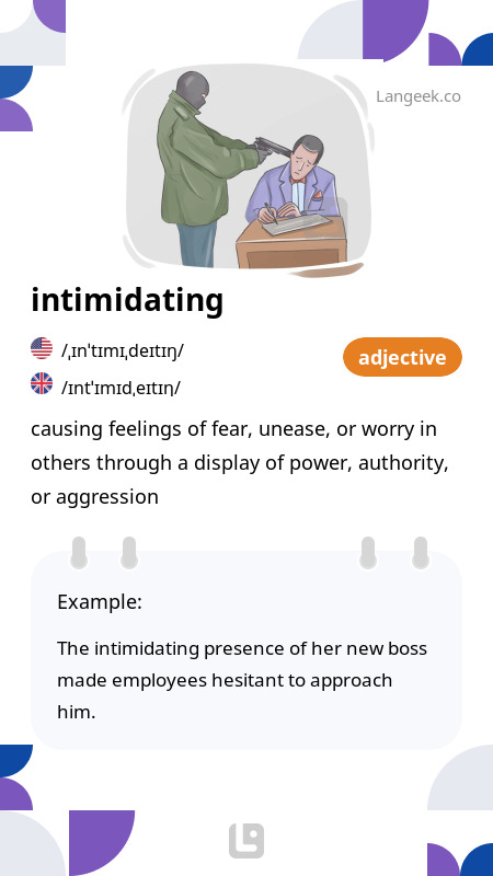 Definition & Meaning of "Intimidating" | Picture Dictionary