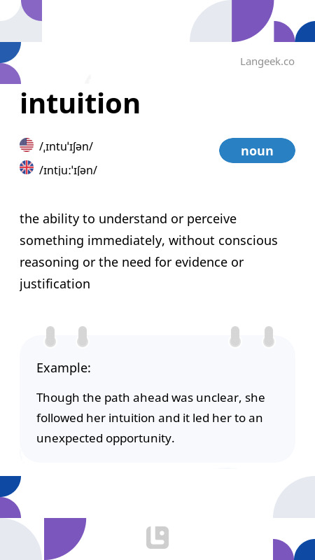 Definition & Meaning of "Intuition" | Picture Dictionary
