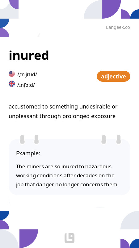 Definition & Meaning of "Inured" | Picture Dictionary