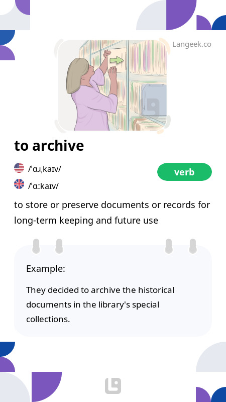 Definition & Meaning of "Archive" | Picture Dictionary