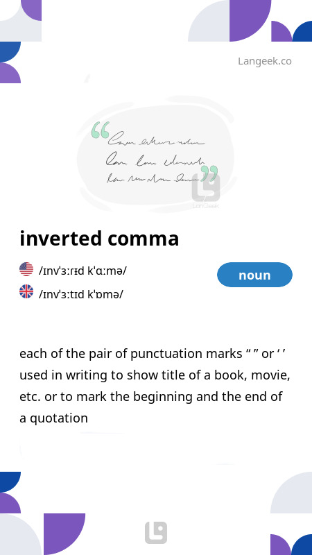 Definition & Meaning of "Inverted comma" | Picture Dictionary