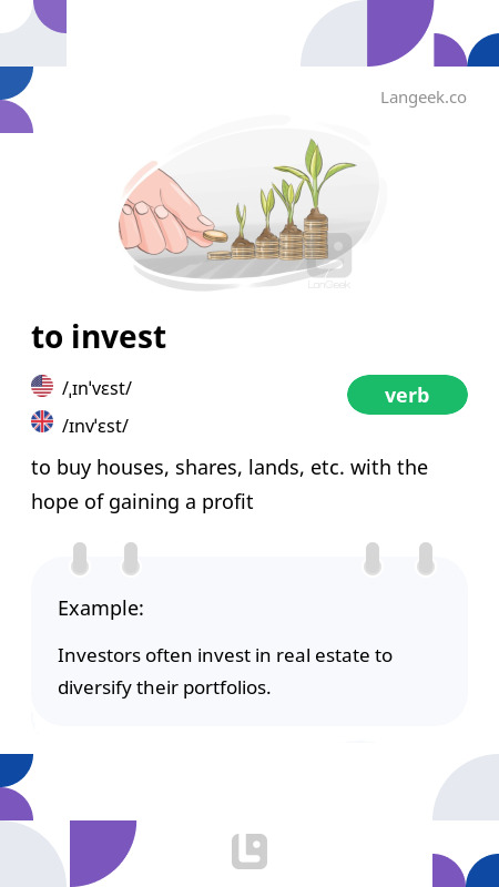 Definition & Meaning of "Invest" | Picture Dictionary