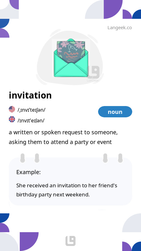 Definition & Meaning of "Invitation" | Picture Dictionary