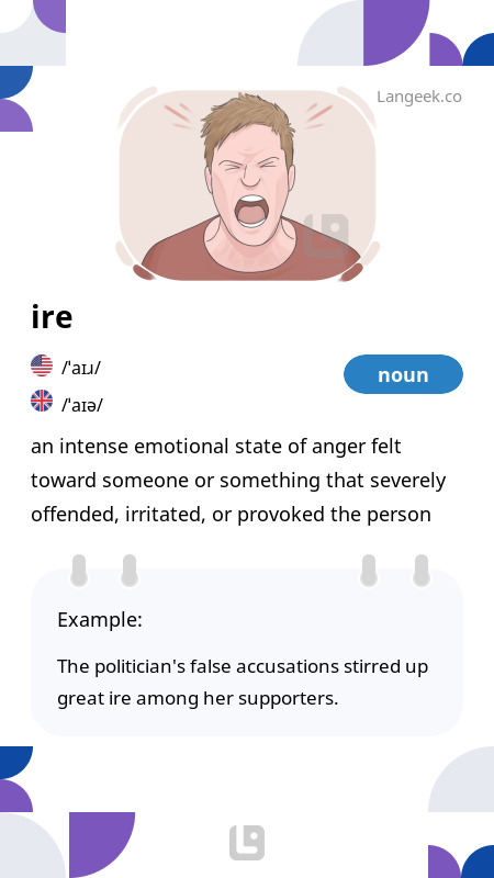 Definition & Meaning of "Ire" | LanGeek
