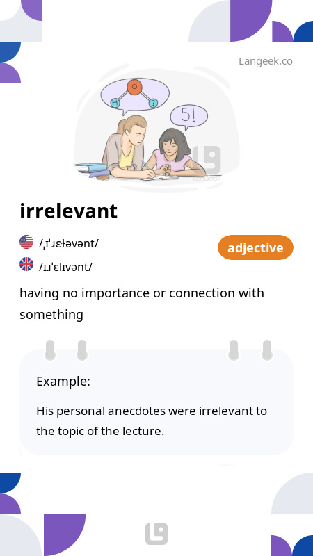 Definition & Meaning of "Irrelevant" | Picture Dictionary