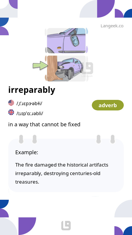 Definition & Meaning of "Irreparably" | LanGeek