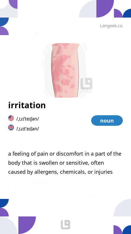 Definition & Meaning of "Irritation" | Picture Dictionary