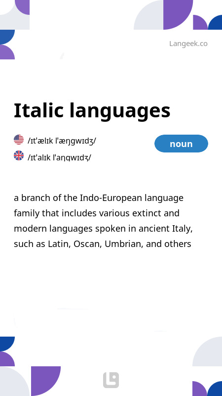 Definition & Meaning of "Italic languages" | Picture Dictionary