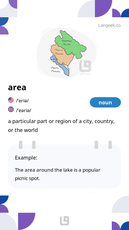 Definition & Meaning of "Area" | LanGeek