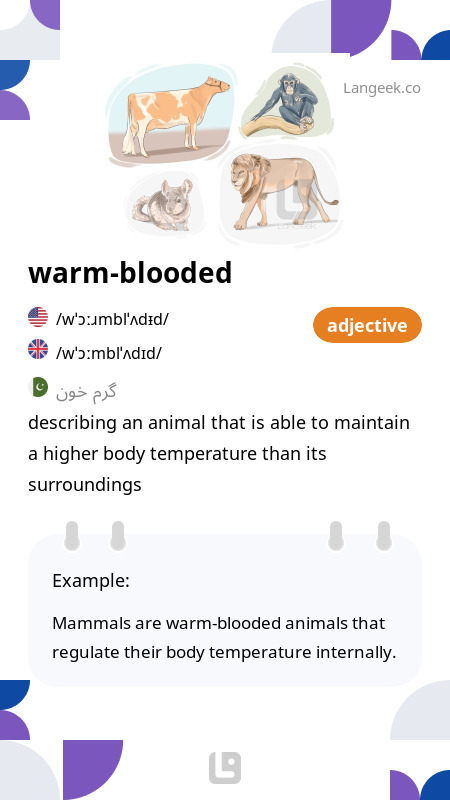 Examples Of Warm Blooded Animals
