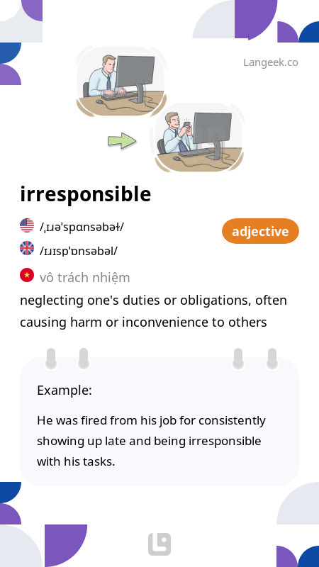 Irresponsible là gì? Khám phá ý nghĩa và cách sử dụng từ "irresponsible ...